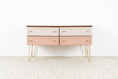 Vintage Kommode Schubladenkommode Sideboard Rosa Altrosa Holz Nuss Gol ...