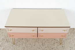 Vintage Kommode Schubladenkommode Sideboard Rosa Altrosa Holz Nuss Gol ...